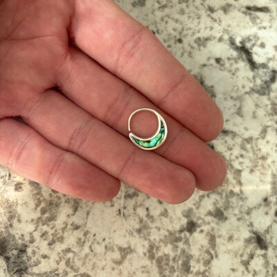 Abalone Sterling Silver Septum Ring Piercing 16 Gauge 1.2 Mm - Etsy