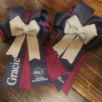 Custom Logo Equestrian Horse Show Bows - Etsy