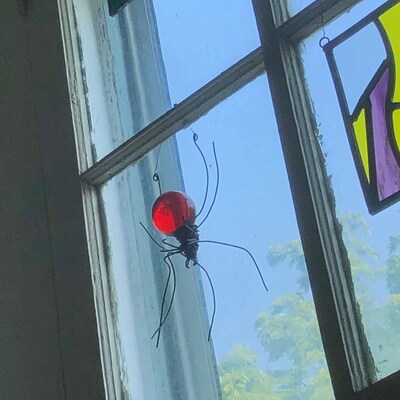 Blood Red Sun Catcher Window Spider Hanging Art Made to Order - Etsy