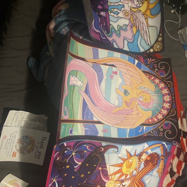 Princess Stained Glass A3 Print - Celestia + Luna - MLP My Little Pony ...