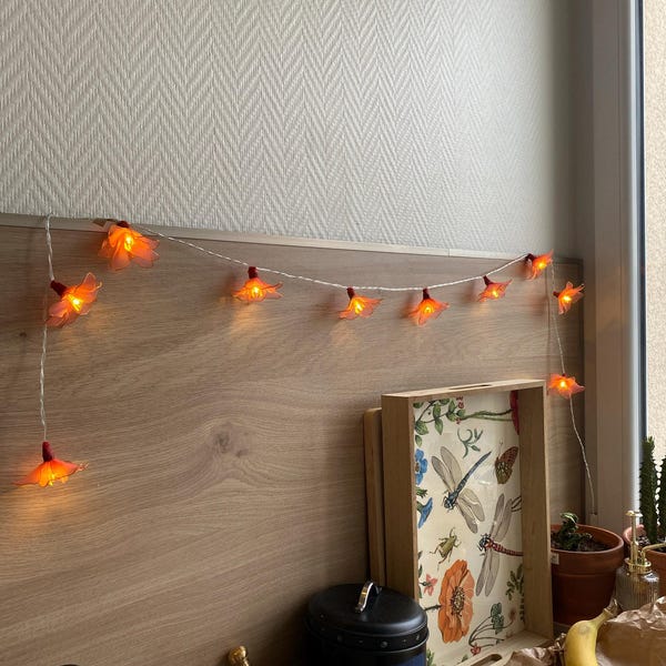 Pink Lily Fairy Lights – Romantic Bedroom and Balcony String Lights ...