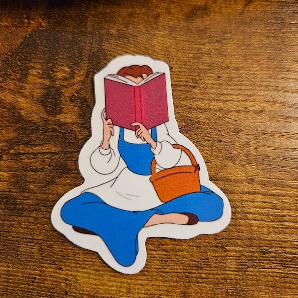Belle Reading Book Sticker, Booktok, Bookstagram, Romance Reader ...