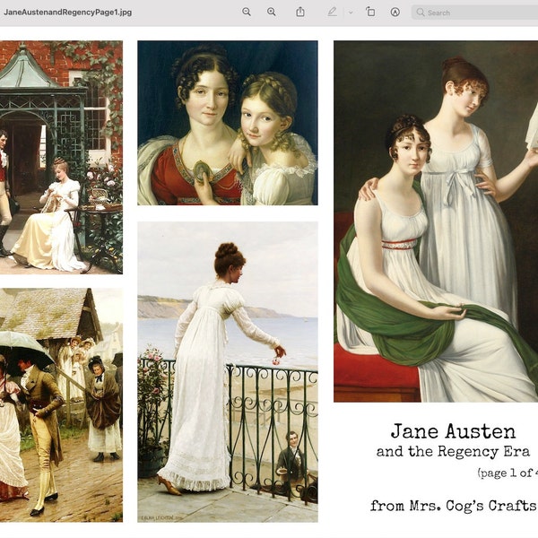 Jane Austen and the Regency Era - Printable Images, Ephemera Classics ...