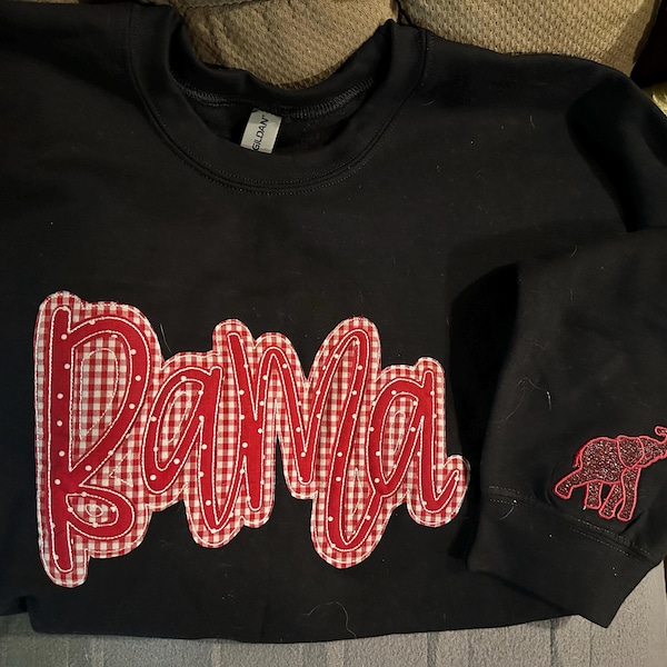 Bama Embroidered Sweatshirt & Tshirt || Alabama Crimson Tide || College ...