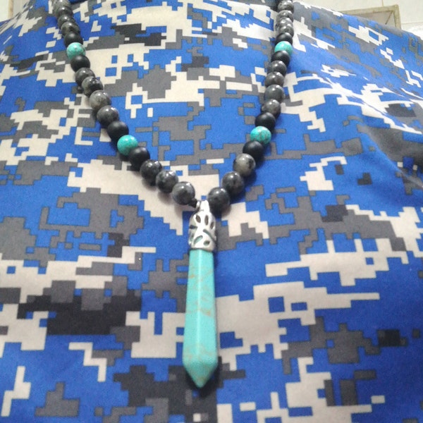 Native American Men's Necklace Turquoise Necklace for Men Tiger Eye ...