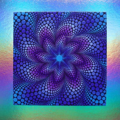 Digital Dot Mandala Flower Pattern Sapphire Dreams Delicate Dots Andrea ...