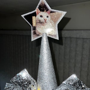 CUSTOM Tree Topper on Black Glitter Base - Etsy