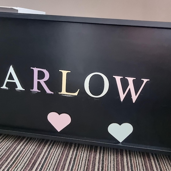 Personalised Wooden Toy Box Name Sign: Pastel Nursery Decor ...