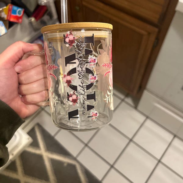 Cute Mini Cactus Iced Coffee Glass Cup With Lid and Straw, Trendy ...