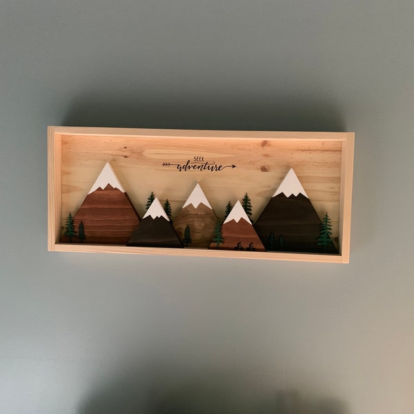 Handcrafted Wooden Pine Tree Decor With Lights: Christmas Cabin Decor ...