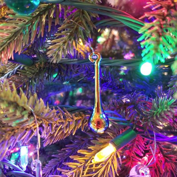 Handmade Green Glass Raindrop Ornaments 2" Set of 14 - Etsy