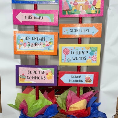 Candy Land Modern Party Sign Sweet Pastel Decors Candyland Castle ...
