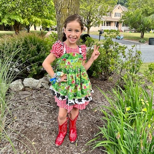 Bandana Denim Dress Western Pageant Outfit Girl Western - Etsy