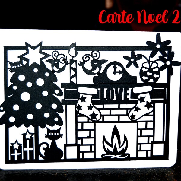 Cat Christmas Paper Cut Svg / Dxf /eps Files and Pdf / Png Printable ...