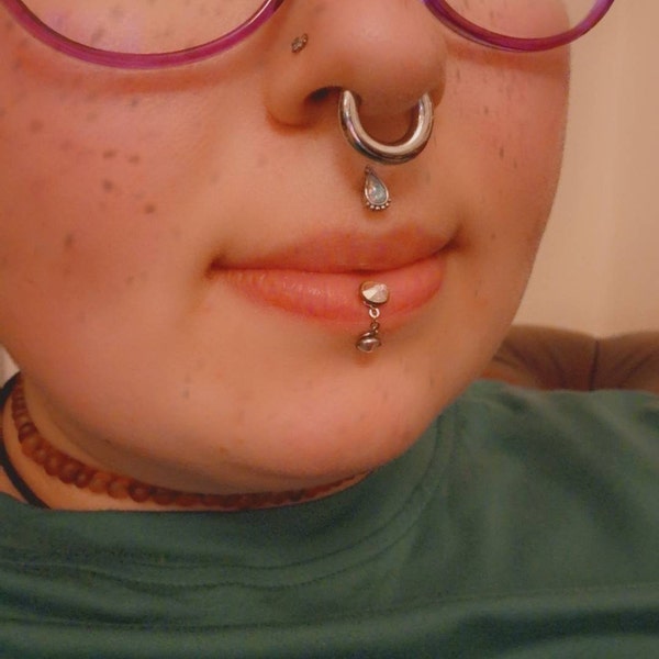 Handmade Vertical Labret Piercing Chain: Stainless Steel Lip Jewelry - Etsy