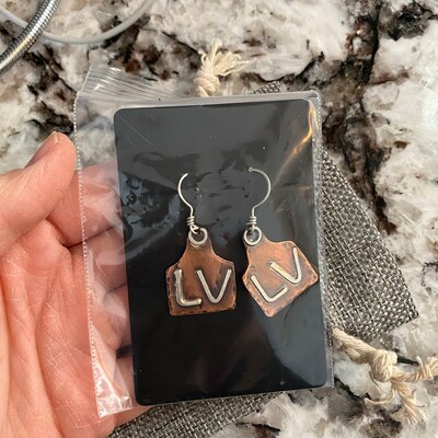 Cow Tag Earrings Custom Cattle Brand Charms Rancher Jewelry KEB Designs ...