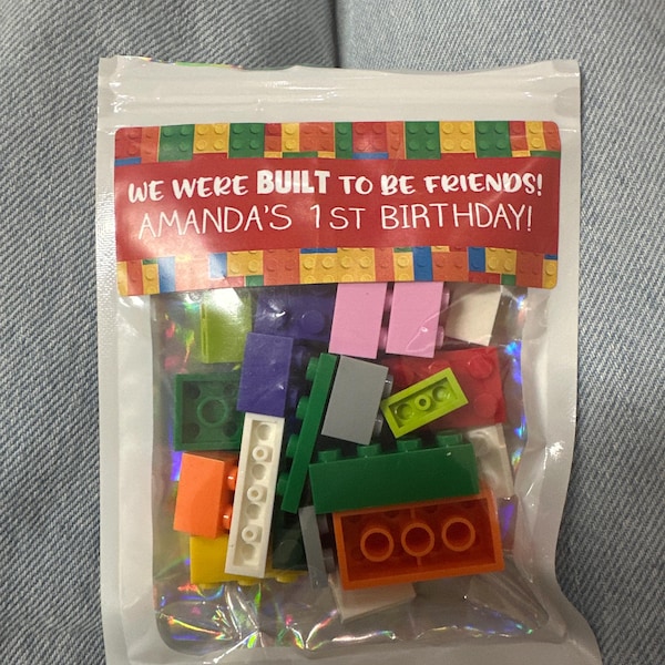 Building Block Birthday Party Favors: Personalized Class Gifts - Sold ...