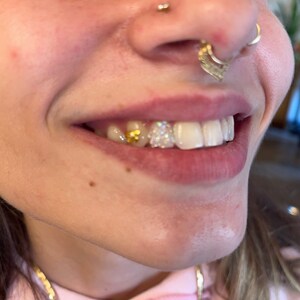 Solid 18k Gold & Rose Gold Tooth Charm Tooth Gem One Piece - Etsy