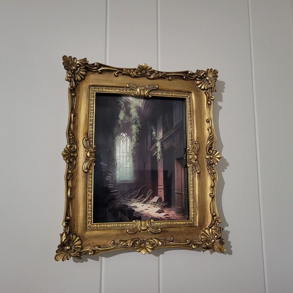 Abandoned Woodland Library | Vintage Gothic Wall Art, Bookish Oil ...