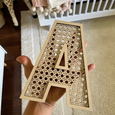 Rattan Nursery Letter Decor Rattan Wicker Letters Wooden Letters for ...