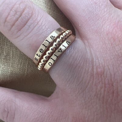 Stacking Name Rings Stackable Name Rings Custom Name Rings Personalized ...