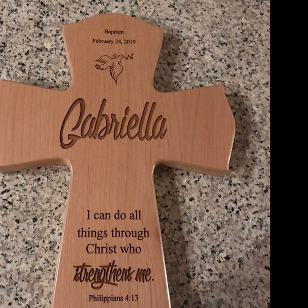 Personalized I Can Do All Things Baptism Cross for Child, I Can Do All ...
