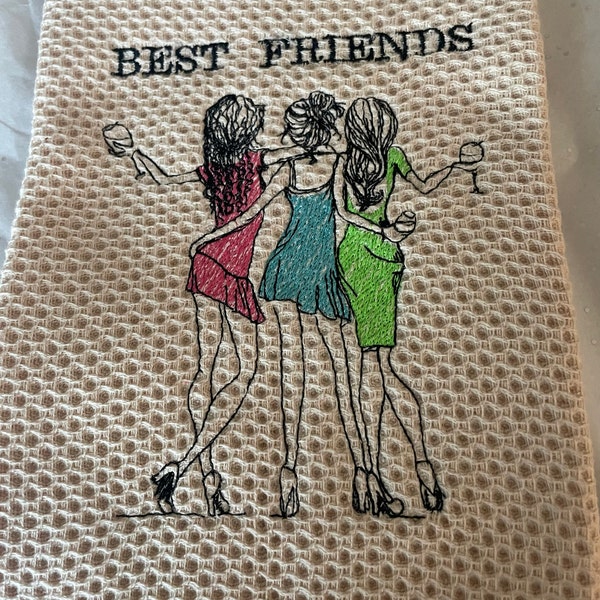 Girls Embroidery Design, Best Friends Girlfriends and Party Motif ...