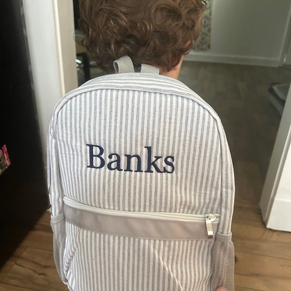 Personalized Baby Backpacks, Monogrammed Toddler Backpacks, Seersucker ...