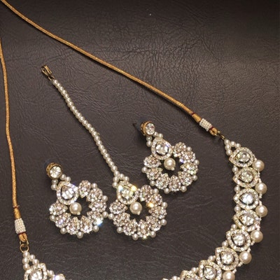 Gold Pakistani Jewellery Set Champagne Pakistani Jewelry - Etsy
