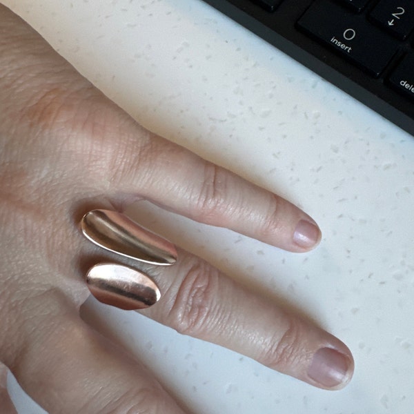 Open Ring, Gold Long Ring, Chunky Ring, Large Ring, Cuff Ring Gold ...