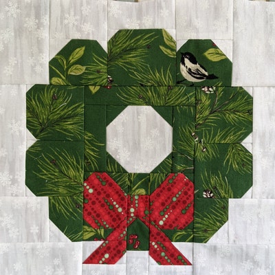 Christmas Wreath Quilt Block Pattern PDF Includes Instructions for 6 ...