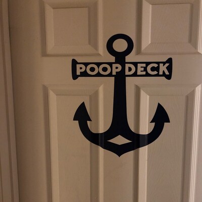Poop Deck Anchor Wall Decal Restroom Decal Bathroom Door - Etsy