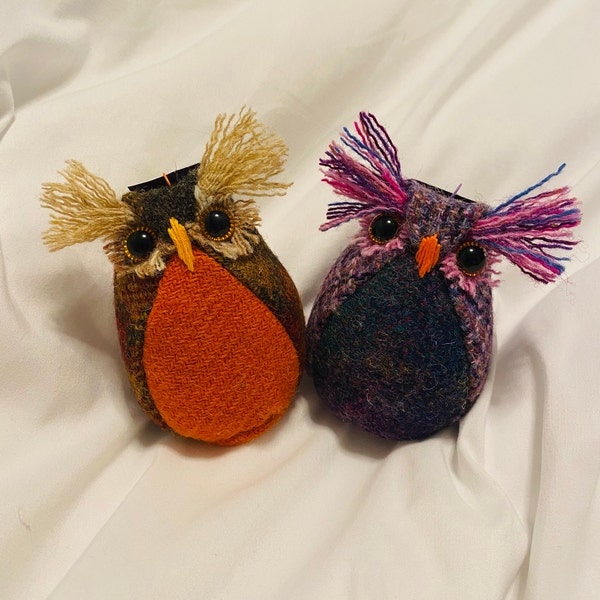 Cutest Ever Harris Tweed Owl, Ornament With Lavender, Perfect Birthday ...