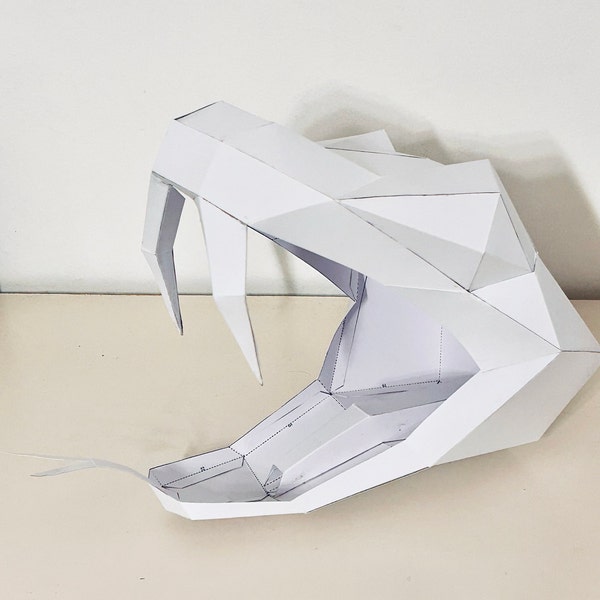 DIY Papercraft Snake Head Trophy,paper Snake,printable Snake Head ...
