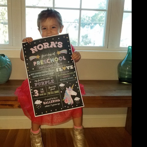 First Day of Preschool Sign Printable First Day of School Sign Back to ...