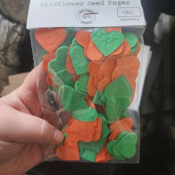 50 Seed Paper Confetti Hearts- Wildflower Seeds - Etsy