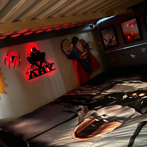 Che Guevara Wood Wall Art With Rgb Led Light, Custom Che Guevara Name ...