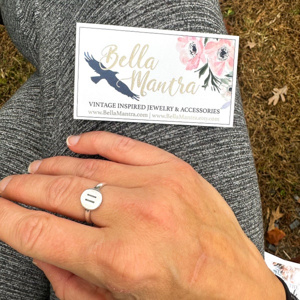 Pause Ring, Pause Symbol Ring, Silver, Gold, Rose Gold Finishes, Mental ...