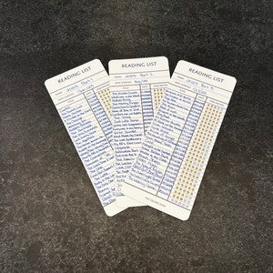 Reading List Bookmark Library Card Bookmark Vintage Library Bookmark ...