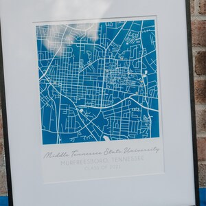 Personalized University Map, Custom Map, College Campus, Dorm Decor ...