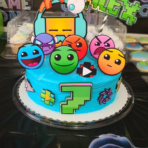 Geometry Dash Cake Topper - Etsy