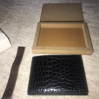 Basic Alligator & Cowhide Leather Card Holder, Minimalism Card Case ...