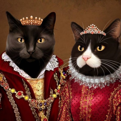 Custom ROYAL CAT PORTRAIT, Catlover Gift, Funny Pet Owner Gift, Pet ...