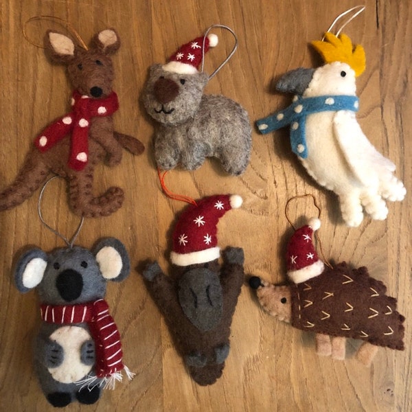 Full Set Australian Animal Tree Decorations, Koala Decoration, Kangaroo ...