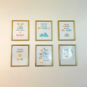 Kids Bible Verse, Wall Art, Scripture Posters, Church, Sunday School ...