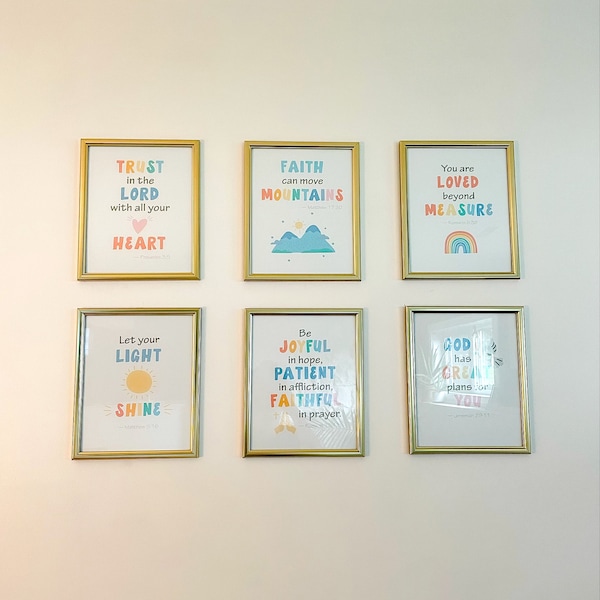 Kids Bible Verse, Wall Art, Scripture Posters, Church, Sunday School ...