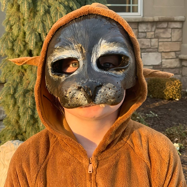 Raccoon, Mask, Animal Costume Mask, Hand Painted, Rocket, Masquerade ...