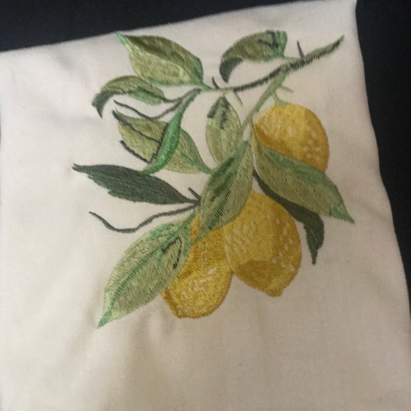 Machine Embroidery Design Lemon Branch - 2 Sizes - Etsy