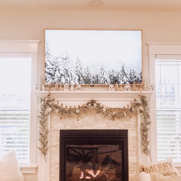 Frame TV Art, Snow Covered Pine Trees, Scandi Art, Nordic Decor, Winter ...