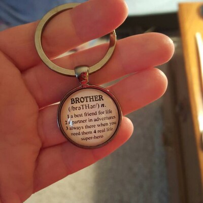 Brother Key Chain Charm Double Sided Custom Photo & Dictionary ...